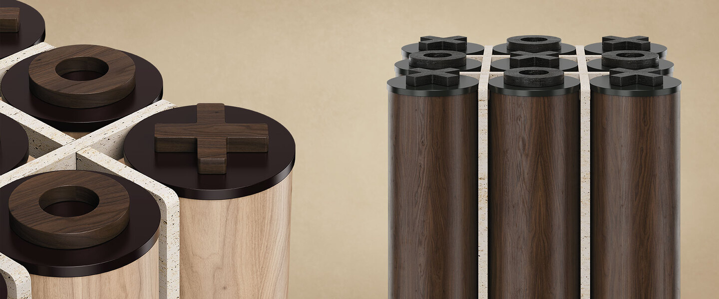 Kensington Tic-Tac-Toe Table Wood Tailors Club Riveting Crafts