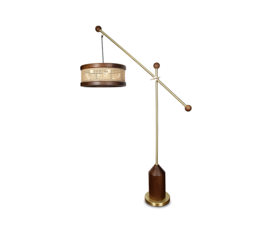 Hamilton Floor Lamp Wood Tailors Club Riveting Craftsmanship