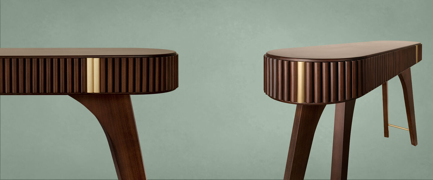 Robert Console Wood Tailors Club Riveting Craftsmanship