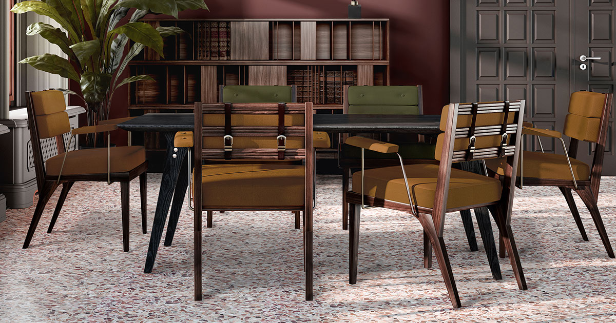 Robinson Dining Chair Wood Tailors Club Riveting Craftsmanship