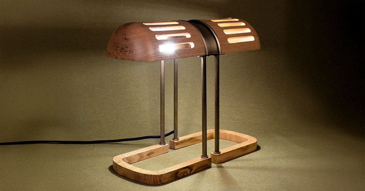 Turing Table Lamp Wood Tailors Club Riveting Craftsmanship